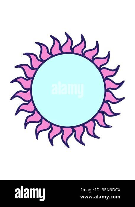bobbing motion animation of tattoo cartoon of a sun Stock Video Footage ...