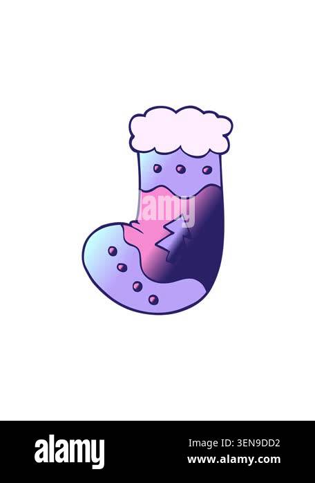 popping motion animation of cartoon christmas stocking Stock Video ...