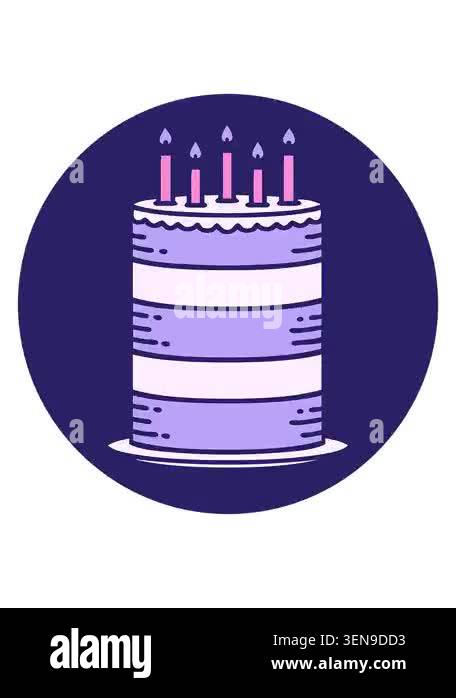 shivering motion animation of doodle of birthday cake Stock Video ...