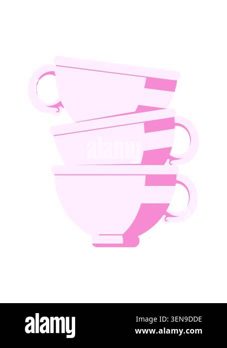 bob and pause animation of stack of cups graphic vector illustration ...