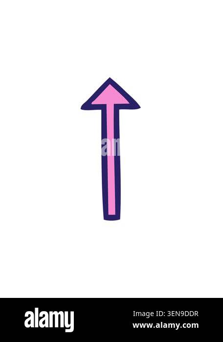 jiggle motion animation of cute cartoon of a long arrow symbol Stock ...