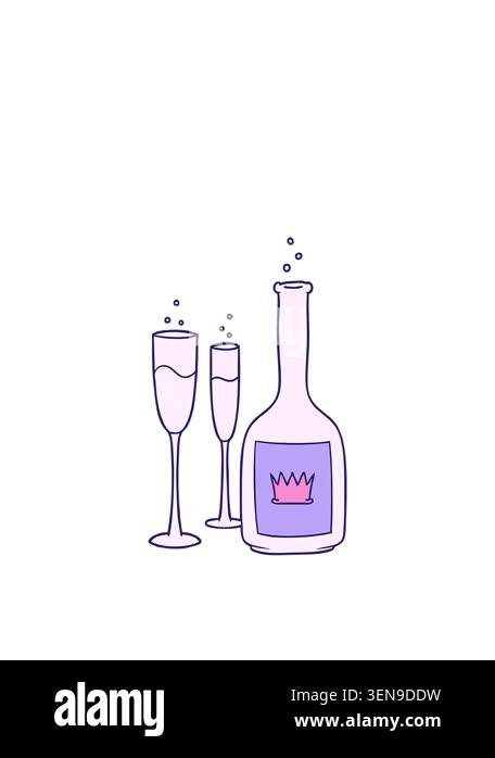 jumping motion animation of cartoon champagne Stock Video Footage - Alamy