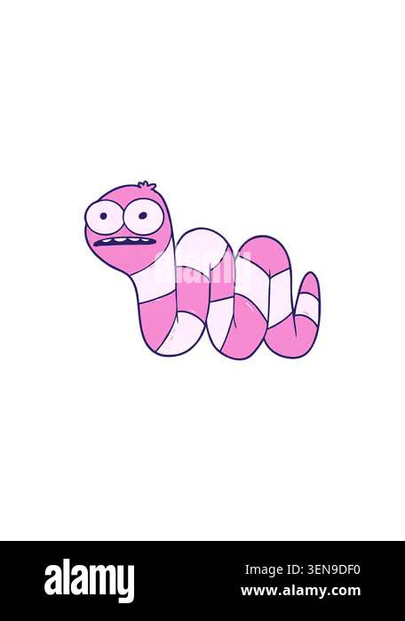 flashy sales animation of cartoon nervous worm Stock Video Footage - Alamy