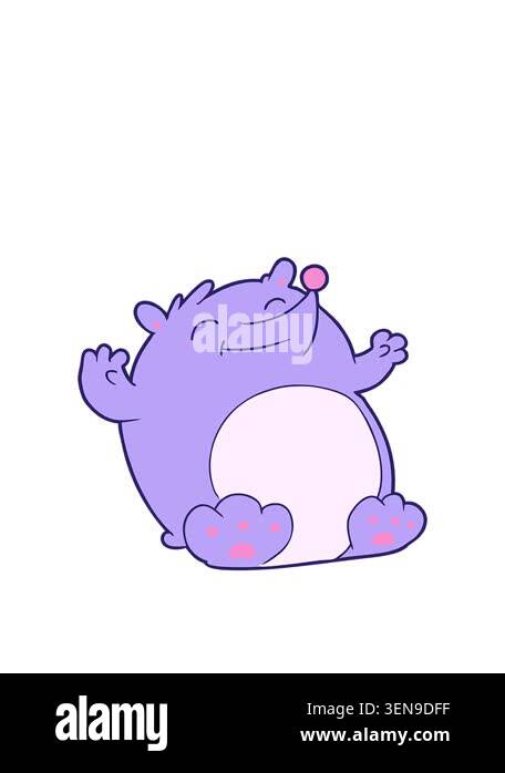 stretching up animation of cartoon kawaii bear Stock Video Footage - Alamy