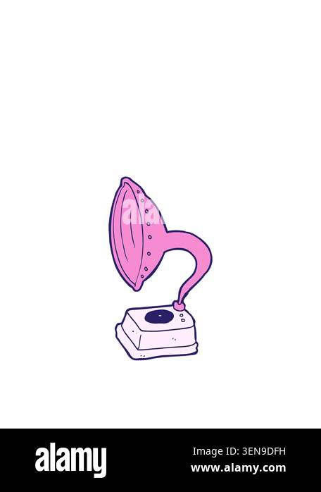 jumping motion animation of cartoon phonograph Stock Video Footage - Alamy