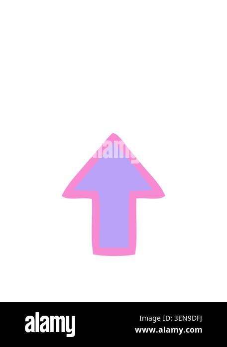 stretching up animation of cute of a pointing arrow Stock Video Footage ...