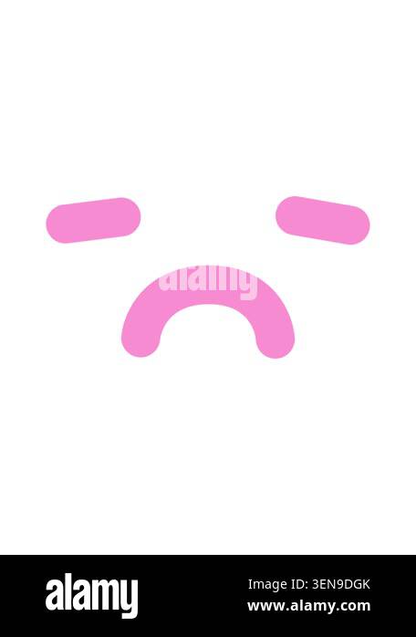 shaking motion animation of simple unhappy face icon Stock Video ...
