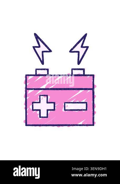 attention grabbing animation of a Battery Chalk Drawing Stock Video ...