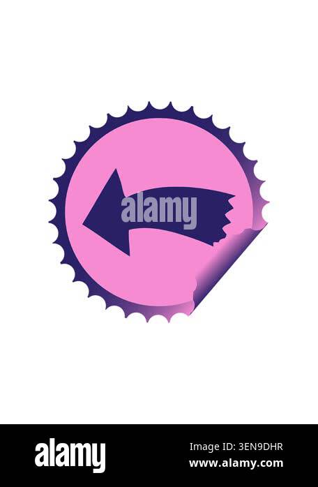 radioactive glowing animation of circular peeling sticker quirky ...