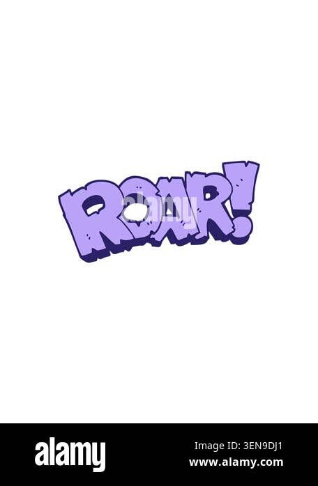 splitting effect animation of cartoon doodle roar sign Stock Video ...