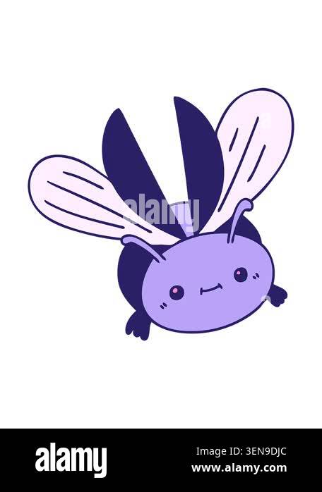 bobbing motion animation of hand drawn quirky cartoon flying beetle ...