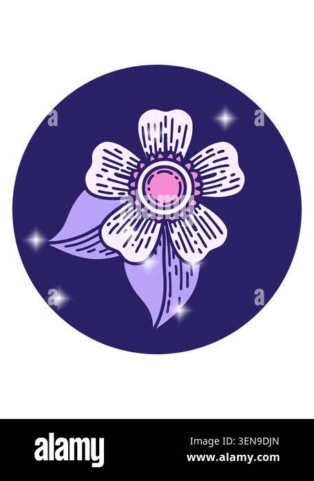 glitter effect animation of drawing of flower Stock Video Footage - Alamy