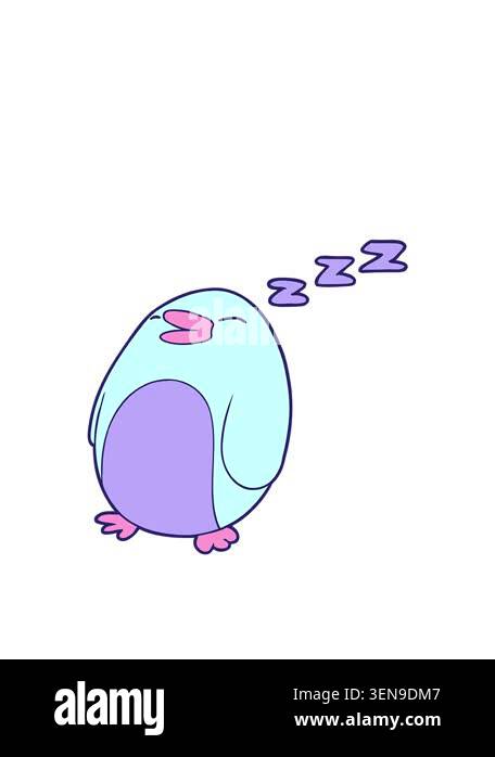 jumping motion animation of cartoon sleeping penguin Stock Video ...
