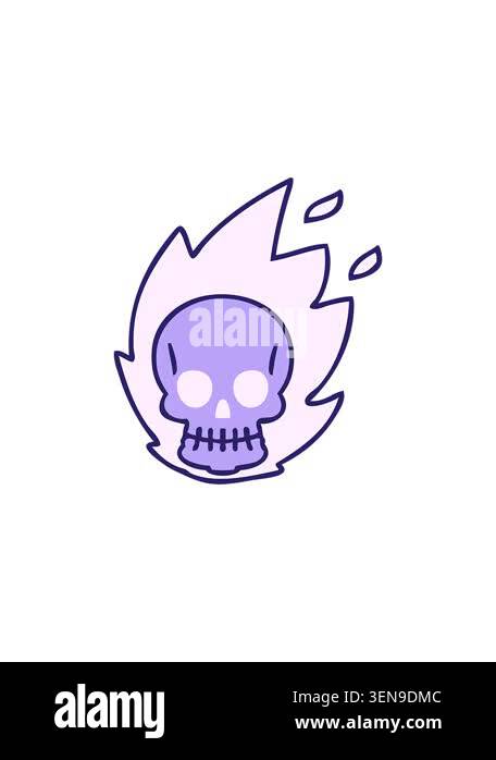 starburst effect animation of hand drawn quirky cartoon of a skull ...
