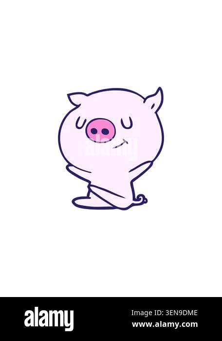 flashy sales animation of smiling cartoon pig Stock Video Footage - Alamy
