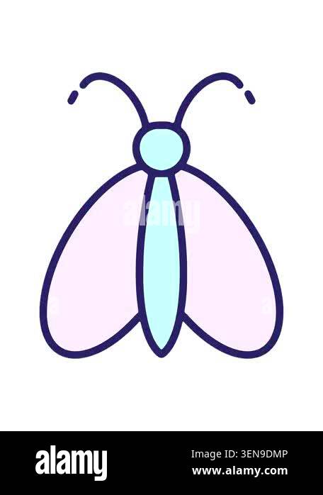 pixelize effect animation of simple bold cartoon of butterfly Stock ...