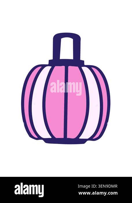 vibrating motion animation of a paper hanging lantern in traditional ...