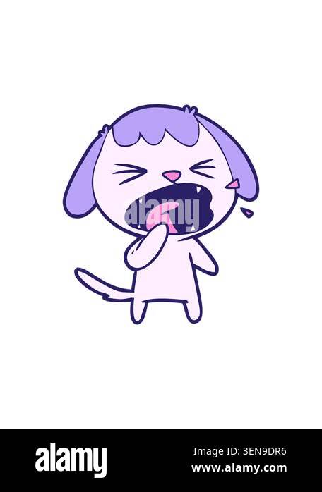 popping motion animation of cartoon dog barking Stock Video Footage - Alamy