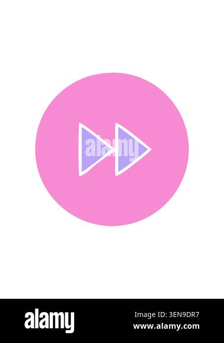 shine light effect animation of flat symbol of a fast forward button ...