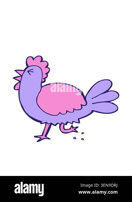 bobbing motion animation of cartoon rooster design Stock Video Footage ...