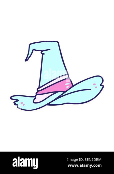 pixelize effect animation of cartoon of a spooky witch hat Stock Video ...