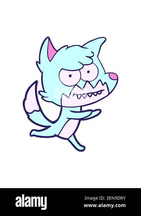 pixelize effect animation of cartoon grinning fox design Stock Video ...