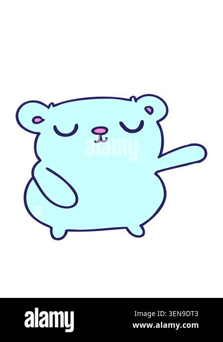 bobbing motion animation of free hand cartoon of a cute bear Stock ...
