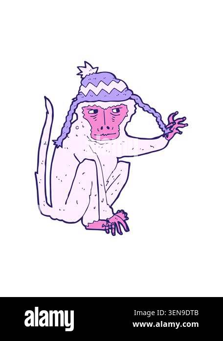 pressure popping animation of cartoon monkey wearing hat Stock Video ...