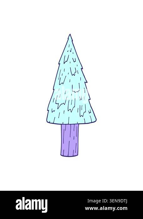 bob and pause animation of christmas tree drawing doodle Stock Video ...