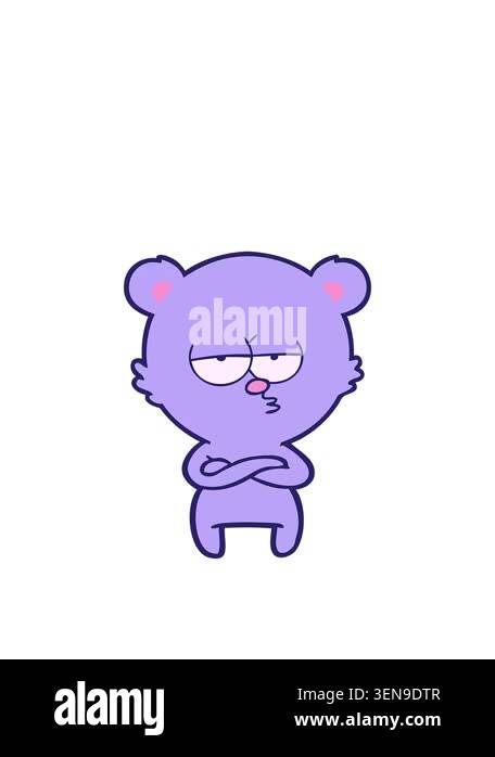 stretching up animation of polar bear in neon cartoon Stock Video ...