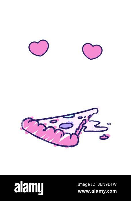 spinning hearts animation of Pizza Slice Chalk Drawing Stock Video ...
