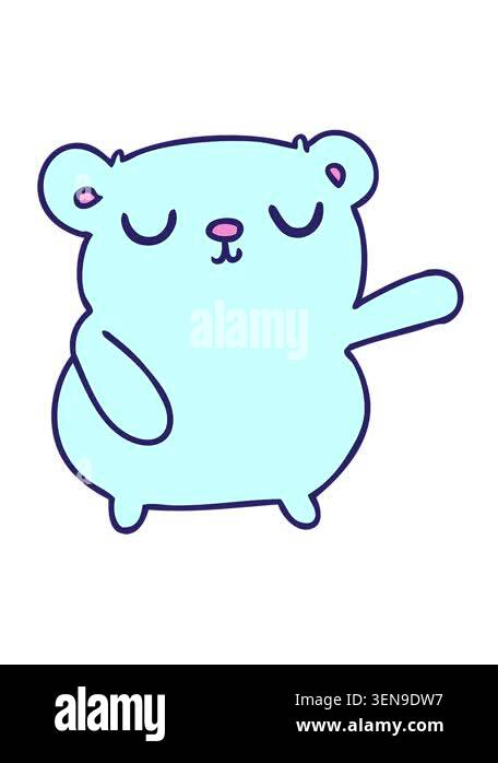 vibrating motion animation of free hand cartoon of a cute bear Stock ...