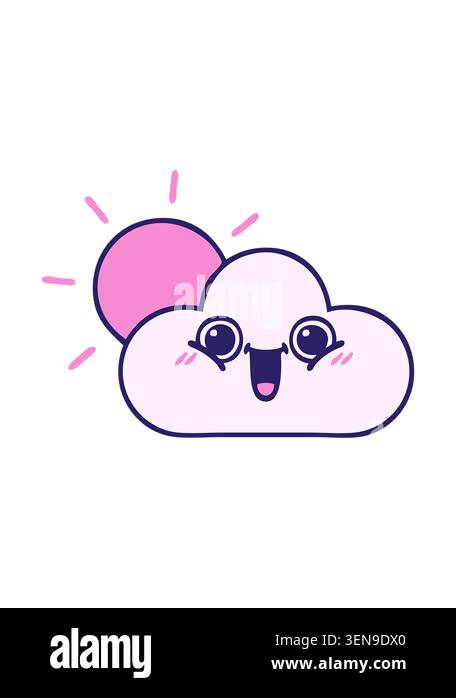 power up animation of cute cartoon of a sun and cloud Stock Video ...