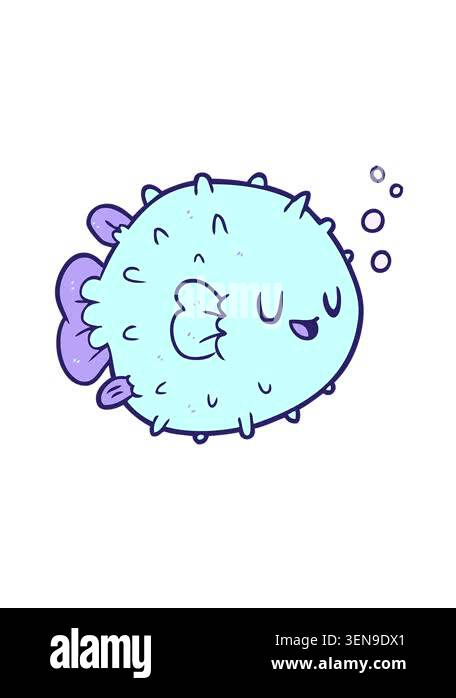 vibrating motion animation of cartoon blowfish Stock Video Footage - Alamy