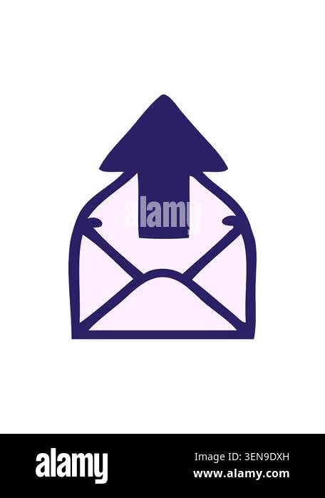 shivering motion animation of cute cartoon of a email sign Stock Video ...