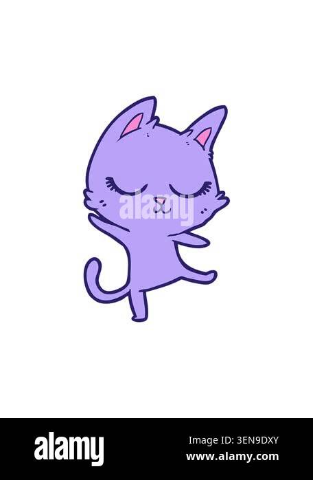 popping motion animation of calm cat cartoon Stock Video Footage - Alamy
