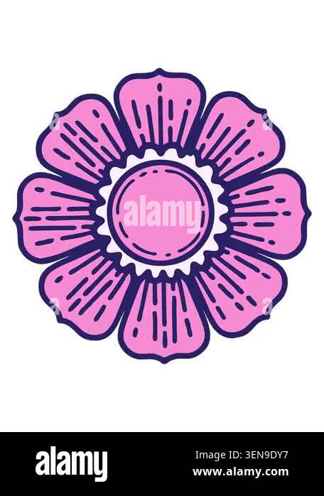 jiggle motion animation of tattoo style decorative flower Stock Video ...