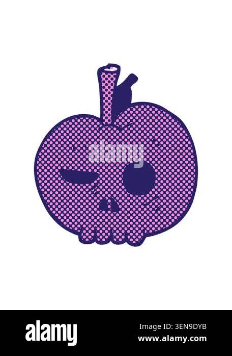 jiggle and pause animation of freehand drawn cartoon poison apple Stock ...