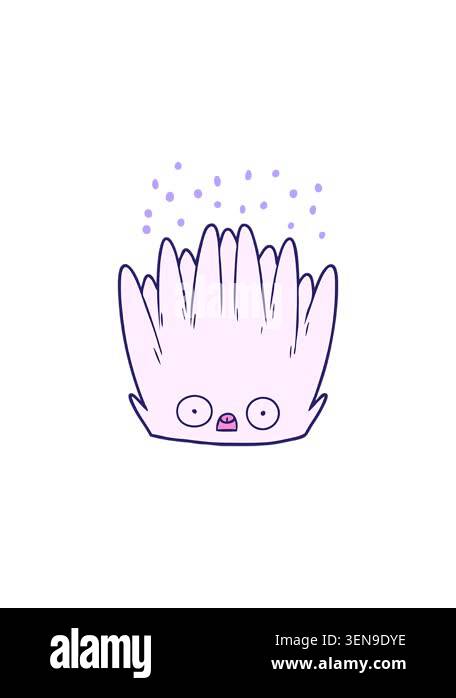 radioactive glowing animation of cartoon sea anemone Stock Video ...