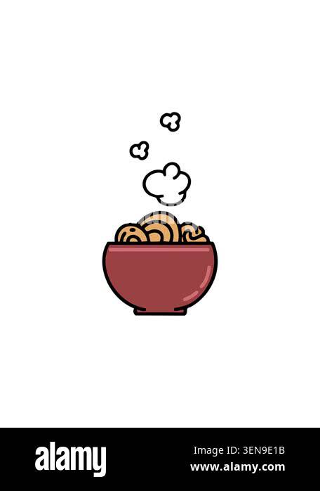 starburst effect animation of hot noodles in a simple bowl Stock Video ...
