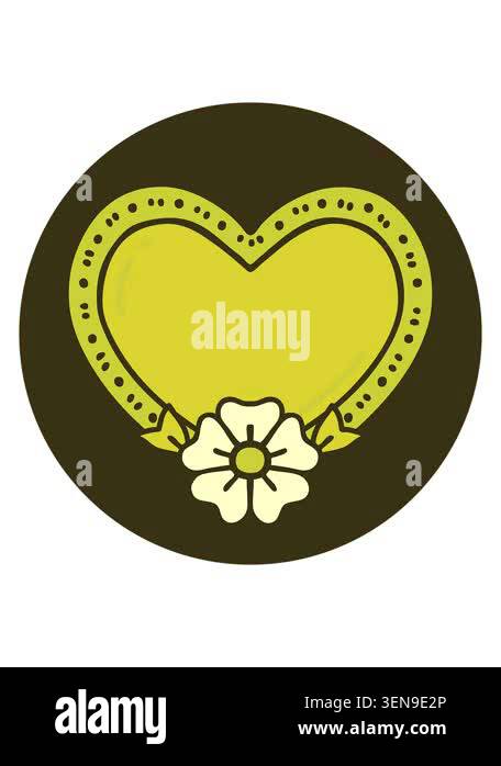 changing color animation of iconic tattoo style image of a heart and ...