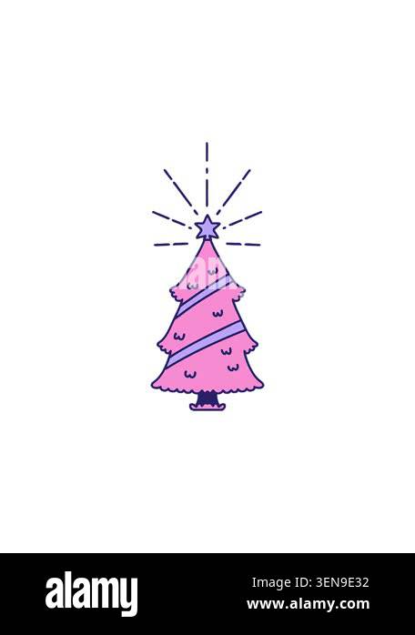 radioactive glowing animation of traditional tattoo style christmas ...