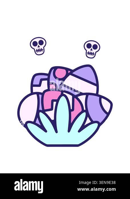 spinning skulls animation of cute decorative egg design Stock Video ...