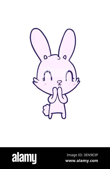 pixelize effect animation of cute cartoon image of a rabbit Stock Video ...