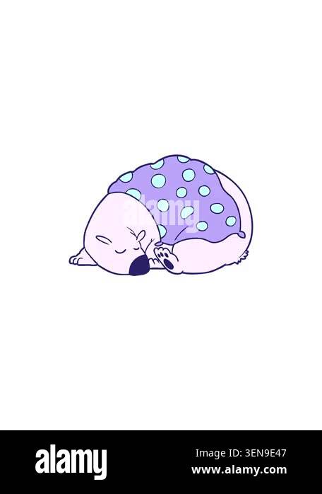 flashy sales animation of cartoon polar bear sleeping Stock Video ...