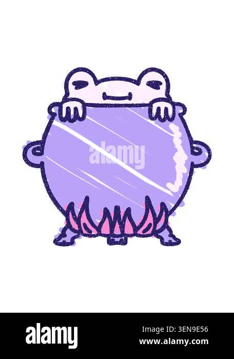 pressure popping animation of Cauldron Toad Chalk Drawing Stock Video ...