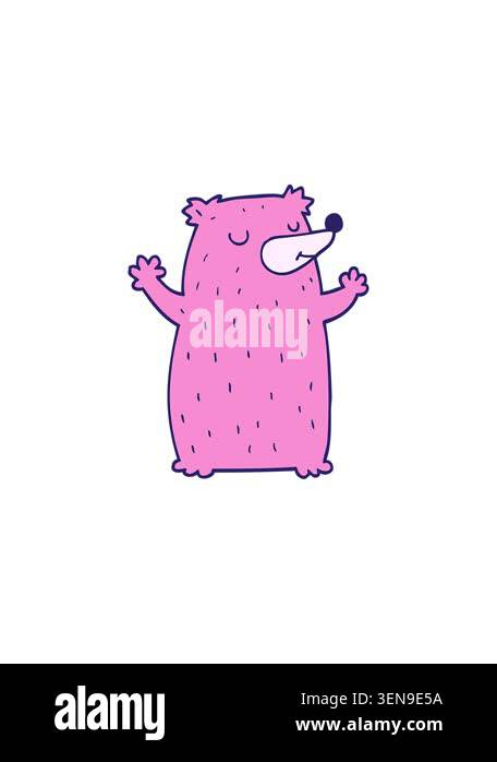 sales flash animation of quirky cartoon bear Stock Video Footage - Alamy