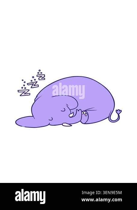 bobbing motion animation of cartoon sleeping elephant Stock Video ...