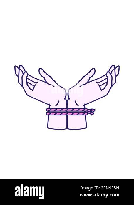bobbing motion animation of tattoo style image of a pair of tied hands ...