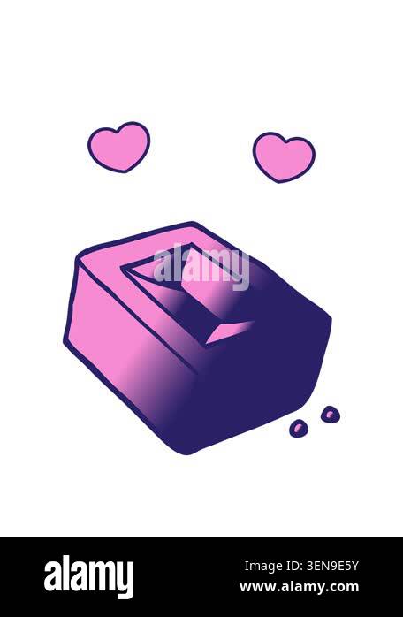 spinning hearts animation of cartoon doodle of a red brick Stock Video ...